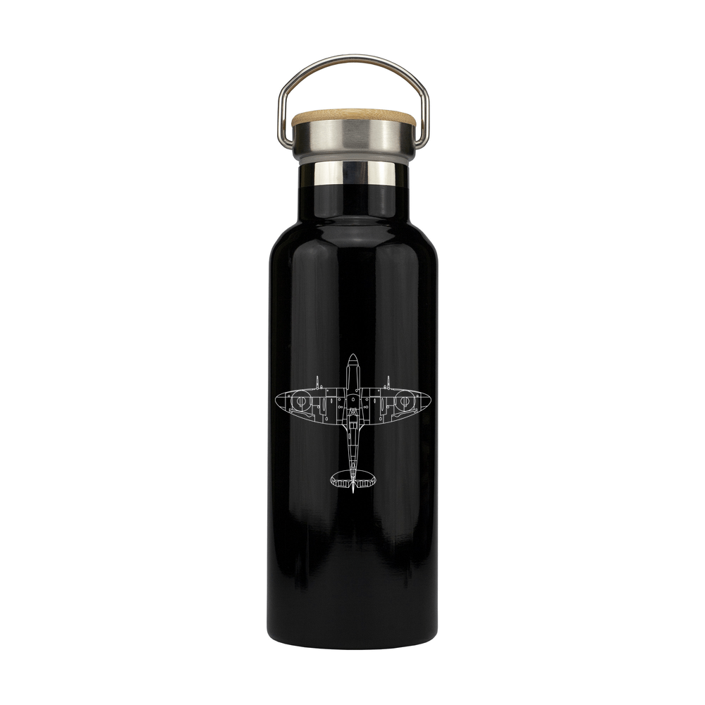Personalised Spitfire Stainless Steel Bottle with Bamboo Lid - RAF ...